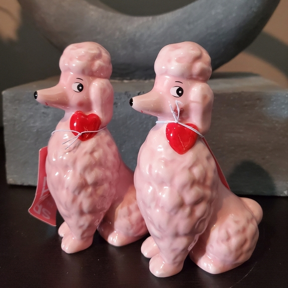 Other | Set Of 2 Pink Ceramic Valentine Poodle Figurines | Poshmark